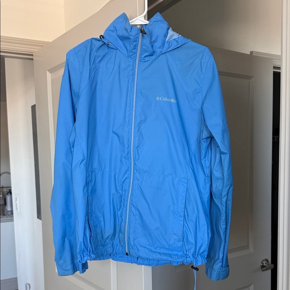 Columbia | Jackets & Coats | Columbia Sky Blue Hooded Rain Jacket ...